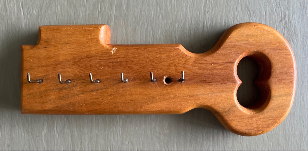 Wooden Key Shaped Key Hook 1970s - Etsy