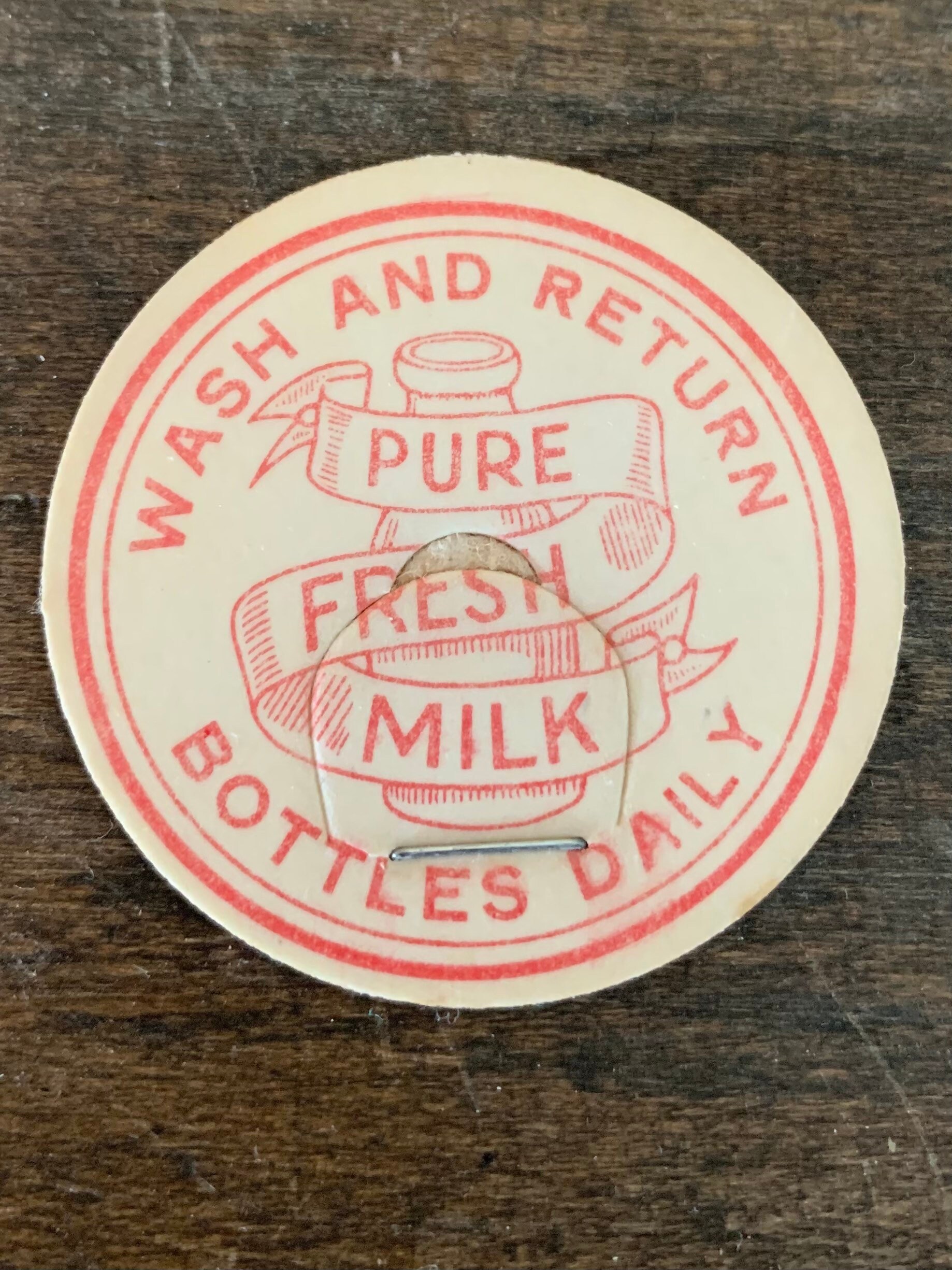 Vintage Milk Bottle Tabs Pure Fresh Milk Wash and Return - Etsy