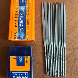 Vintage Swiss Pattern Files, O Handle Needle Assorted, Set of 12 ...