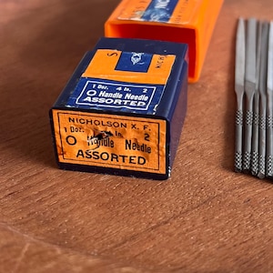 Vintage Swiss Pattern Files, O Handle Needle Assorted, Set of 12 ...
