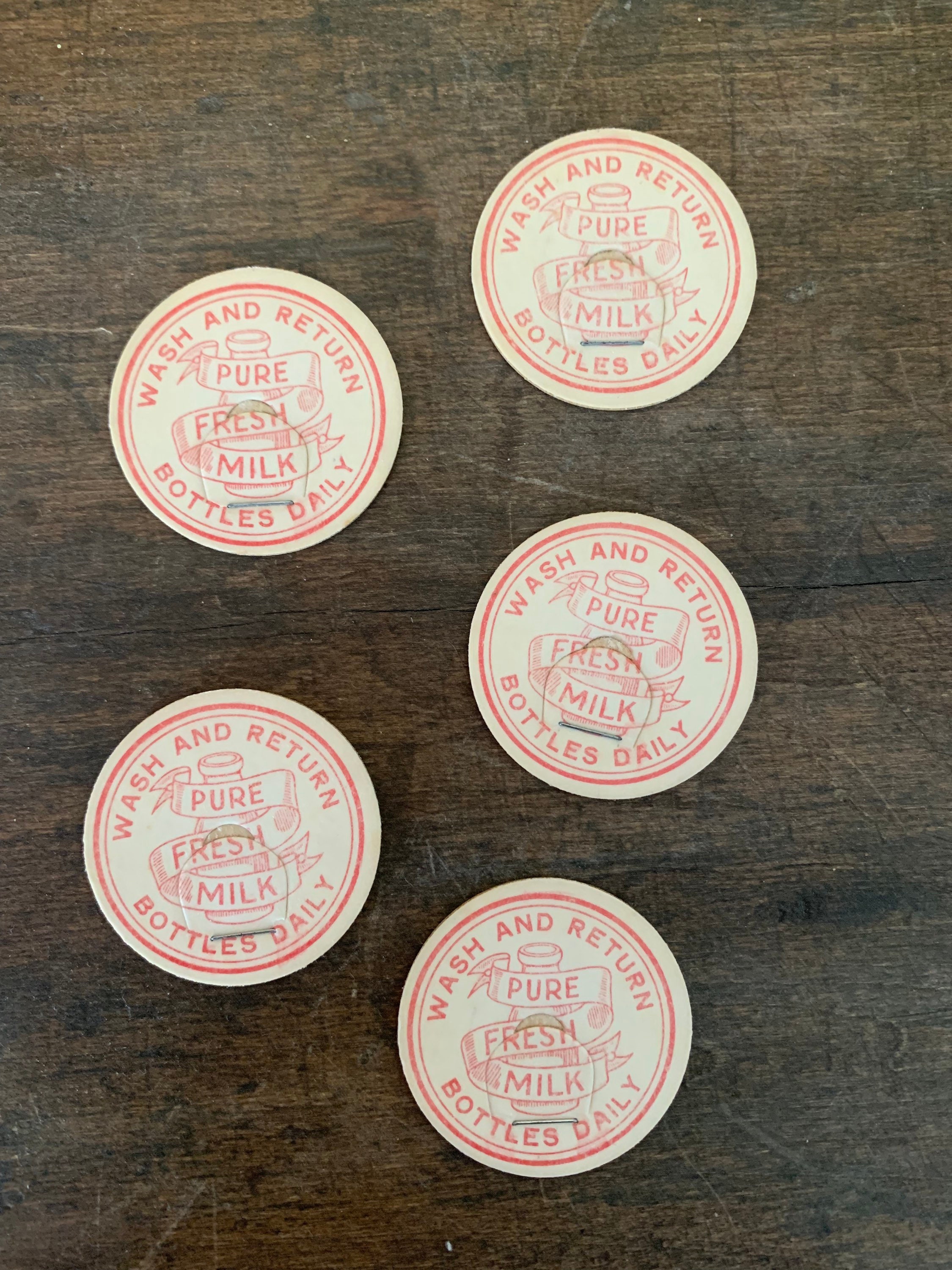 Vintage Milk Bottle Tabs Pure Fresh Milk Wash and Return - Etsy