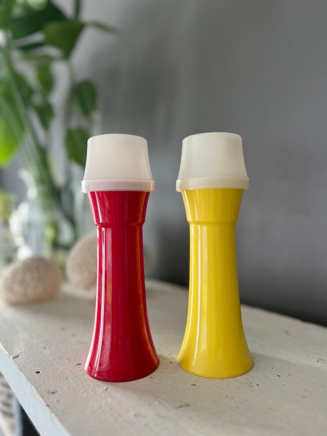 Vintage Tupperware Ketchup and Mustard Dispenser Set - Etsy