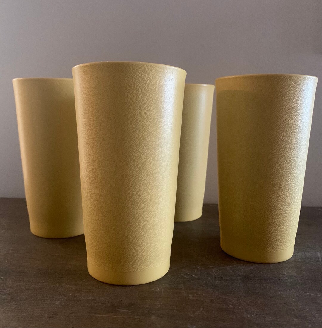 Vintage Harvest Gold/mustard Yellow TUPPERWARE Stackable Cups Set of 4 ...