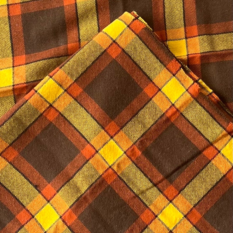 Yellow Plaid Fabric - Etsy
