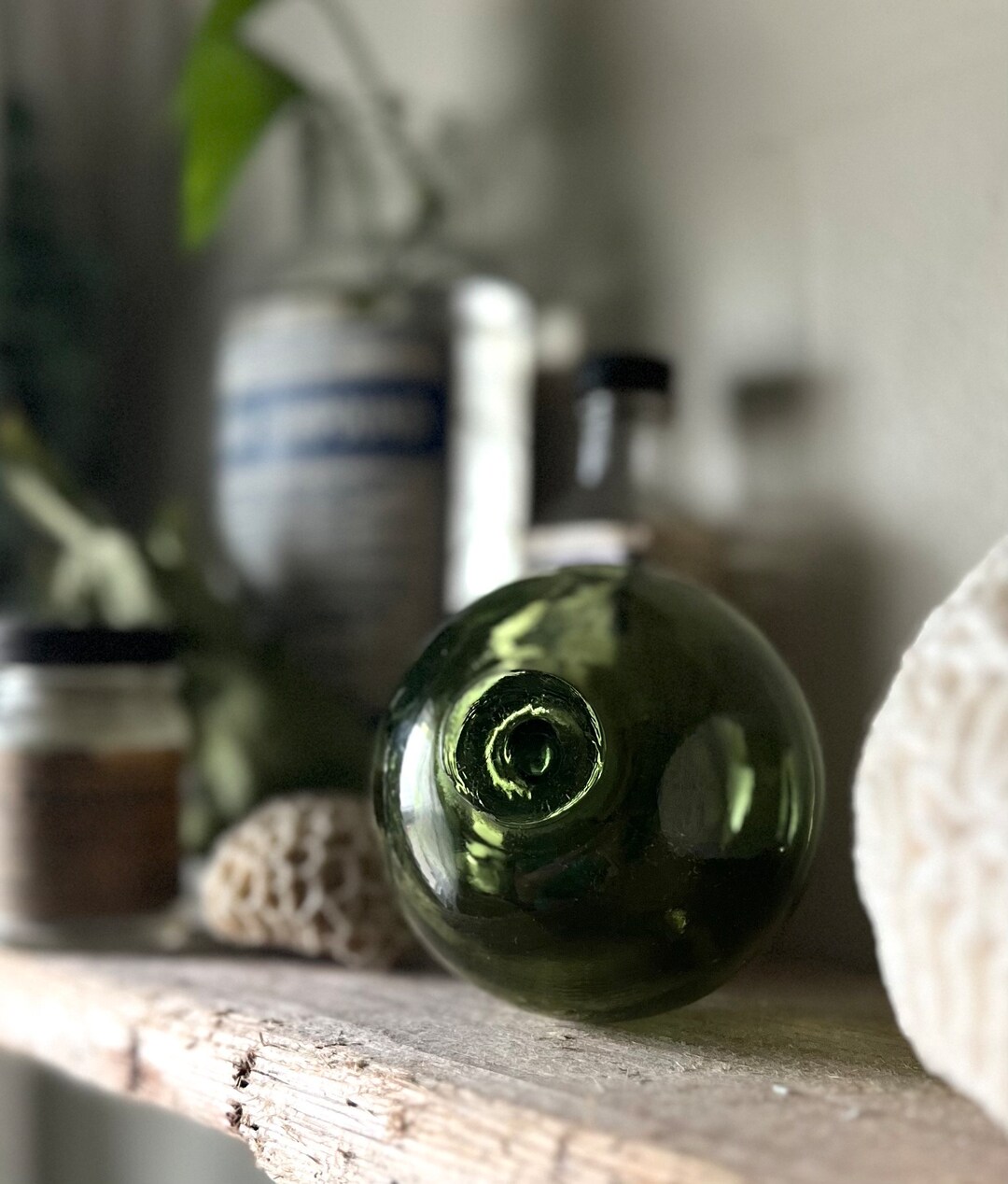Vintage Green Glass Fishing Float, Nautical Coastal Room Decor - Etsy