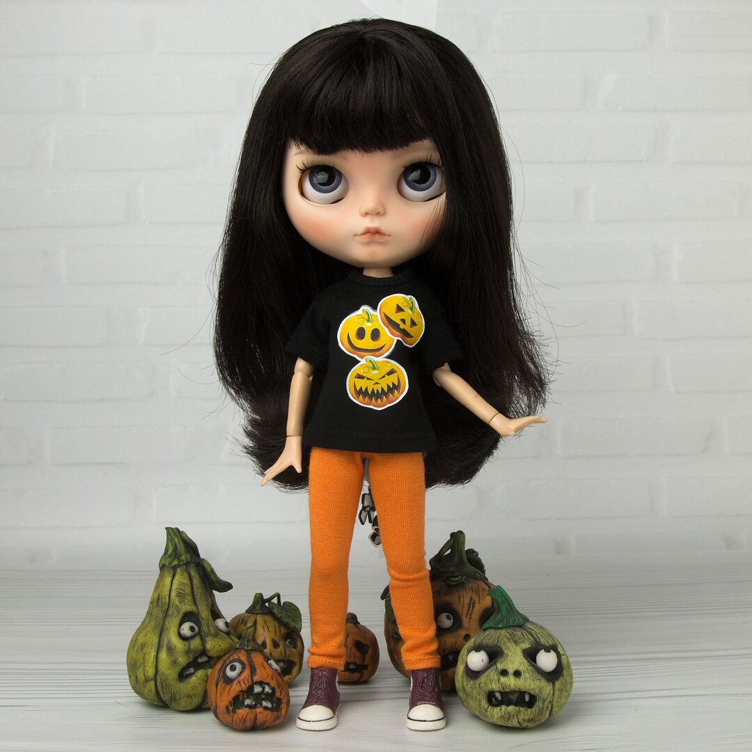 Blythe Halloween set con calabazas. Leggings y camisetas para Blythe ...