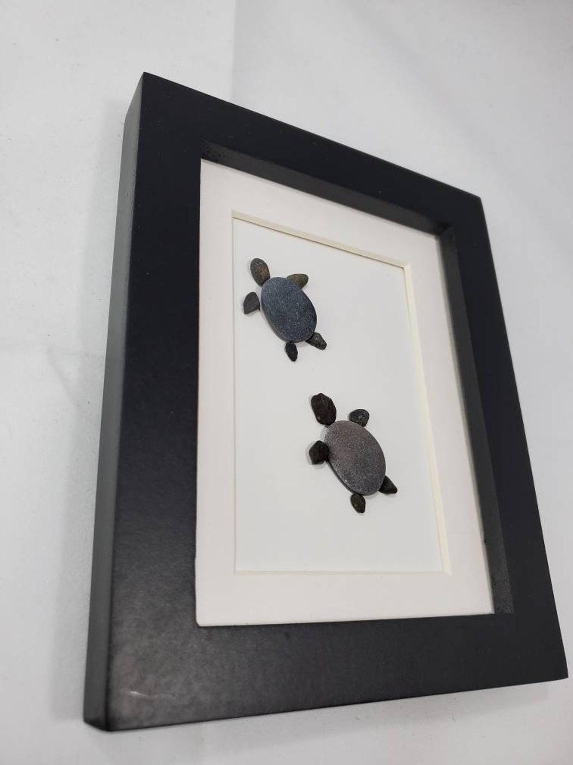 Mini Frame Turtles Pebble Art Turtle Desk Art Mini Frame - Etsy