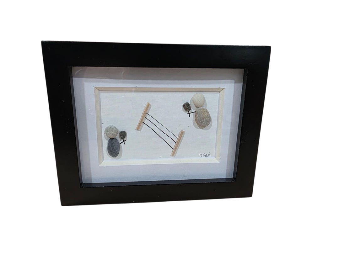 Pickleball Pebble Art: Framed With Glass This Mini Art (3.5x4 Inches ...