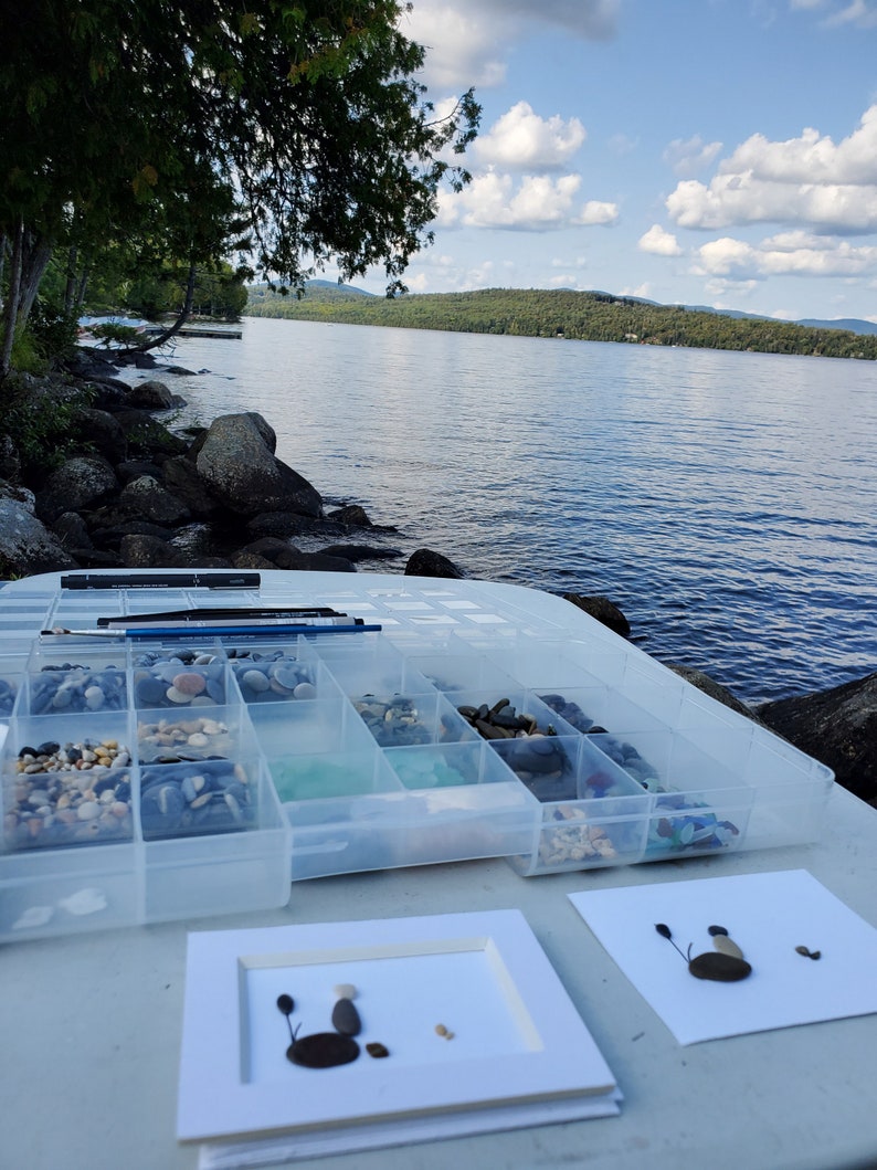 Mini Framed Art Turtles Pebble, Pebble Art Turtles Rock Art, Stones ...