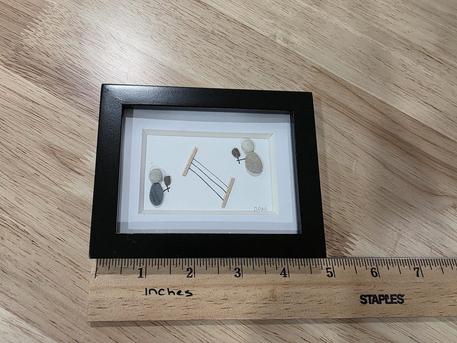 Pickleball Pebble Art: Framed With Glass This Mini Art (3.5x4 Inches ...