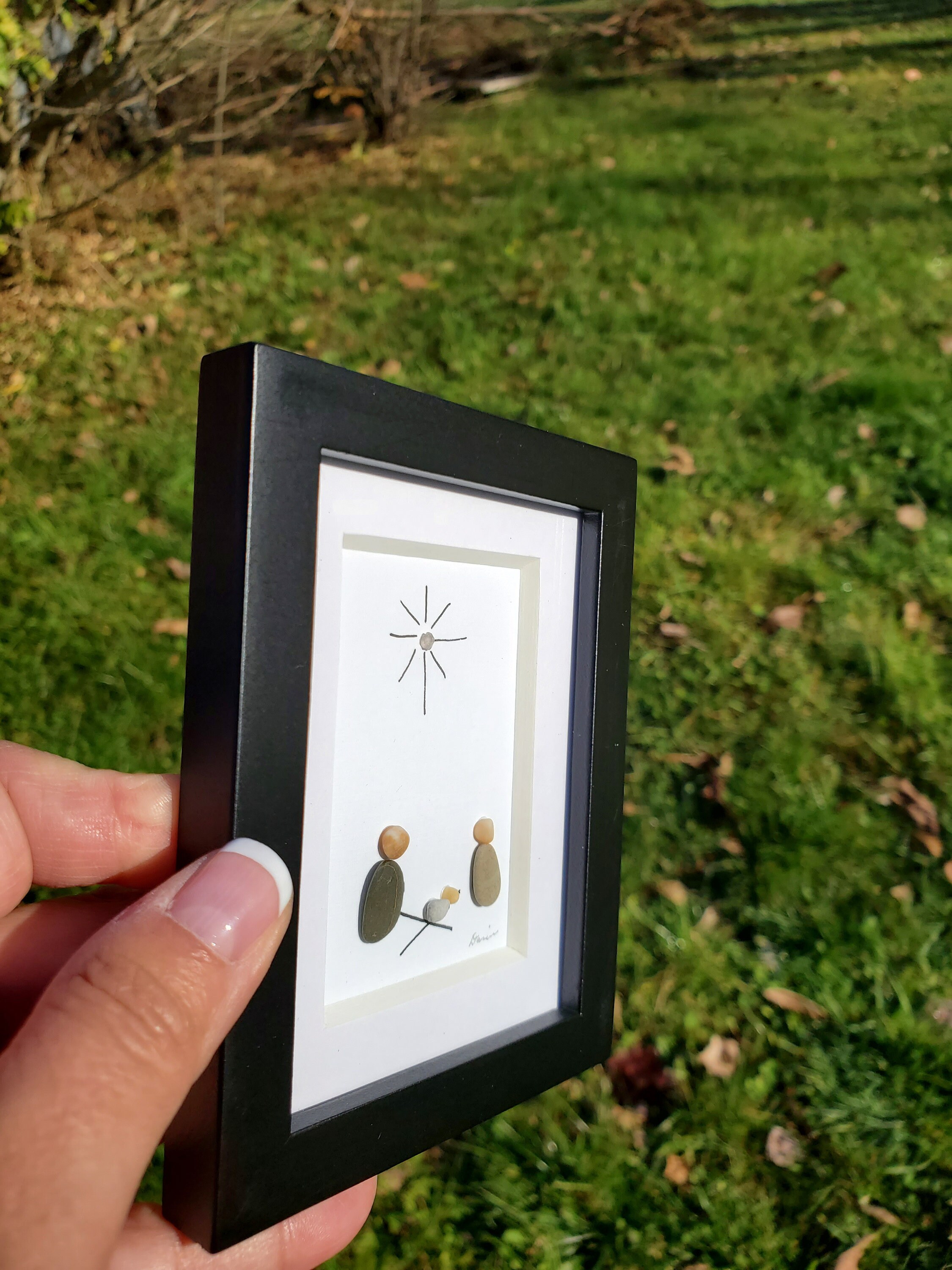 Pebble Art Nativity Set: Unique Framed Nativity Scene (3.5x4 Inch) - Etsy