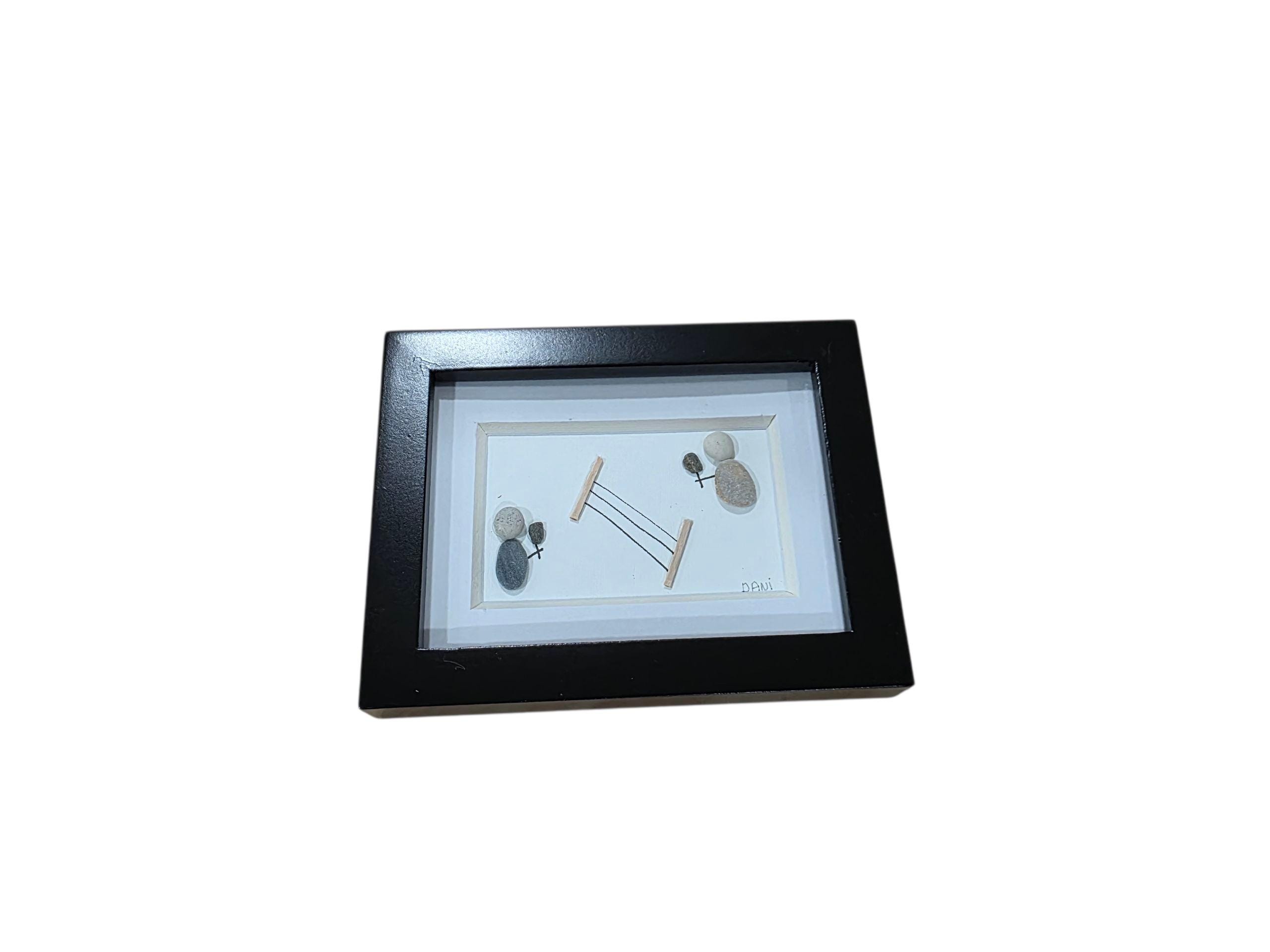 Pickleball Pebble Art: Framed With Glass This Mini Art (3.5x4 Inches ...