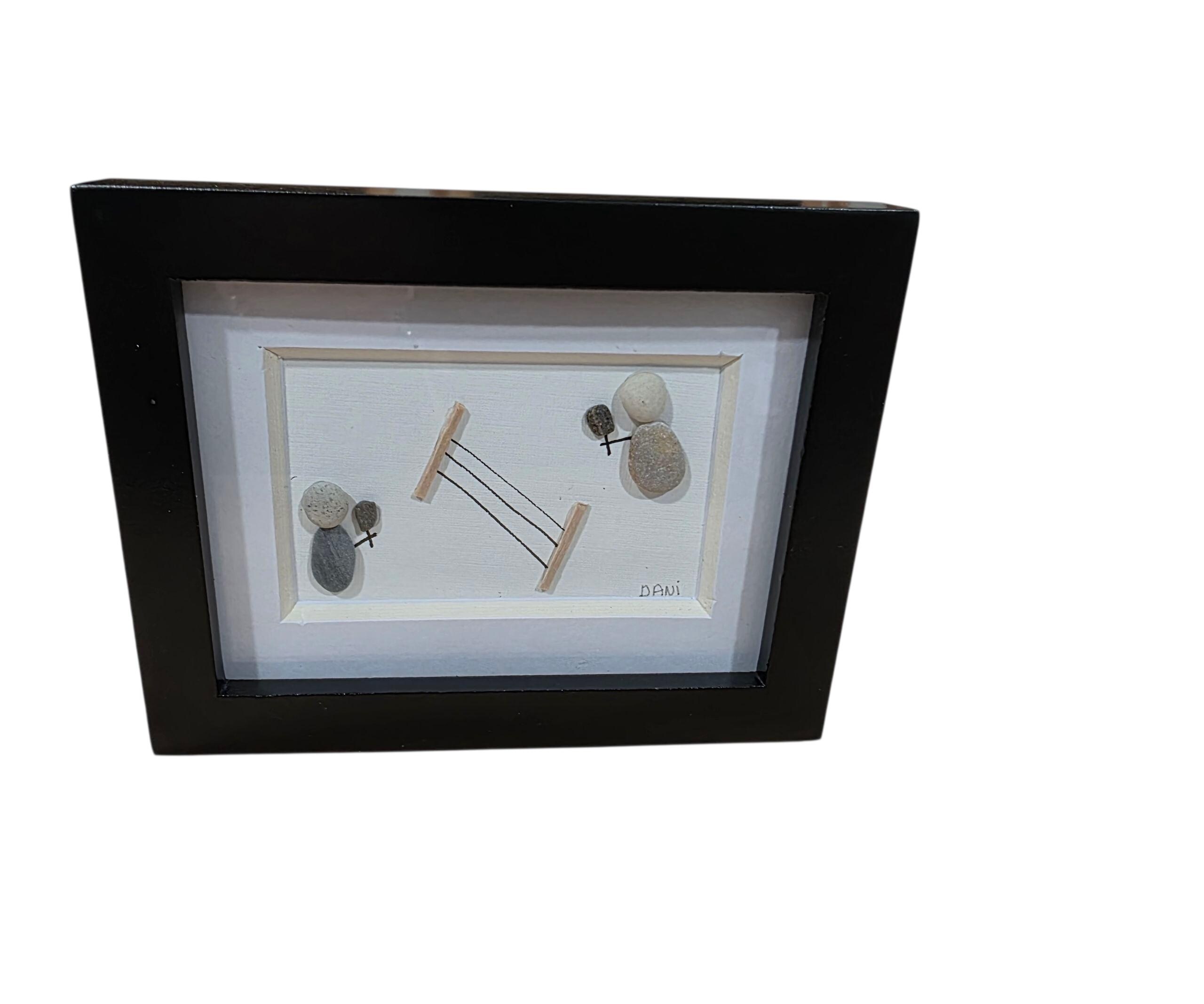 Pickleball Pebble Art: Framed With Glass This Mini Art (3.5x4 Inches ...