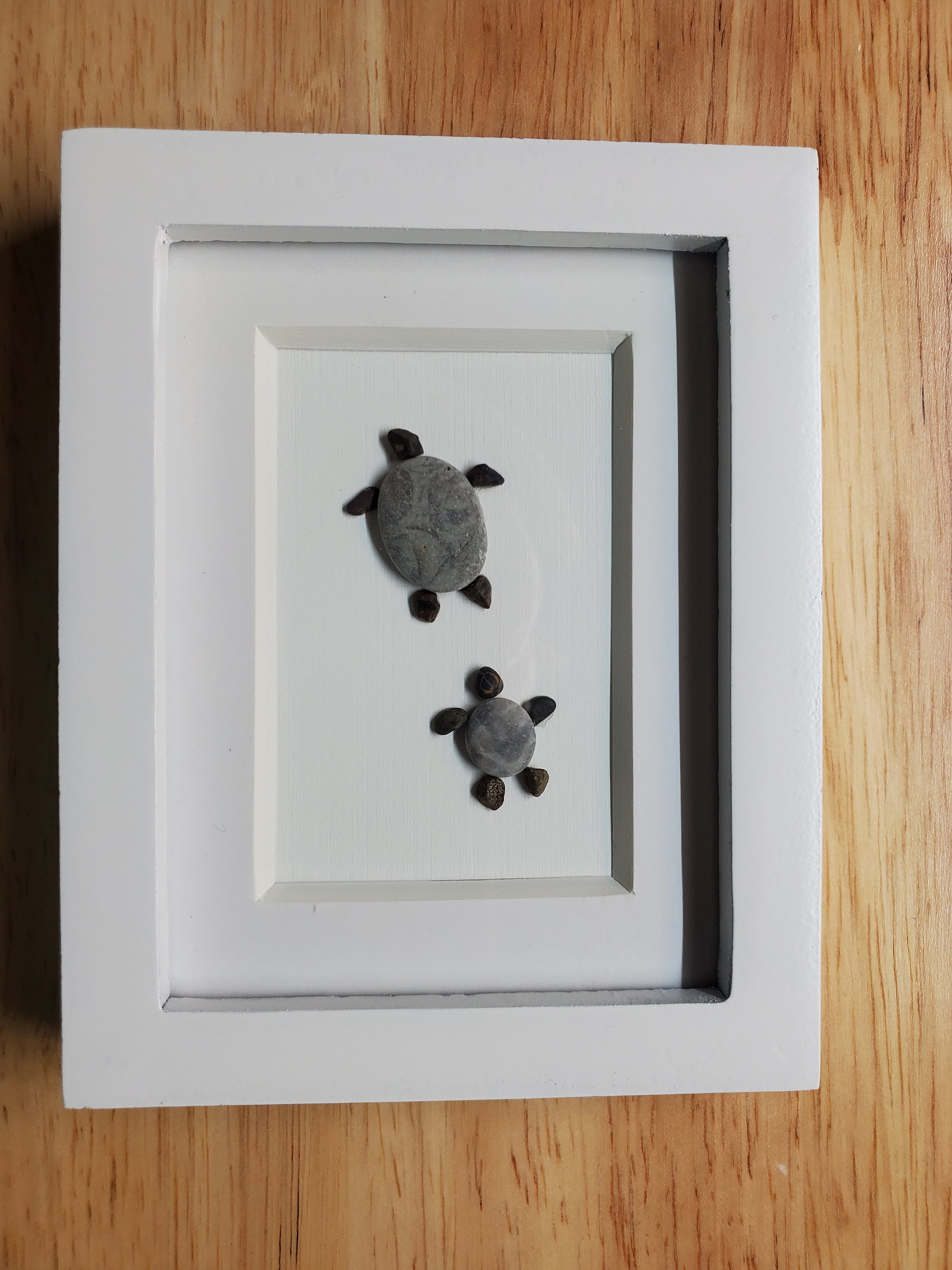 Mini Framed Art Turtles Pebble, Pebble Art Turtles Rock Art, Stones ...