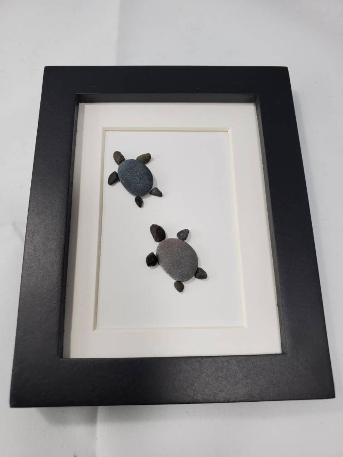 Mini Frame Turtles Pebble Art Turtle Desk Art Mini Frame - Etsy
