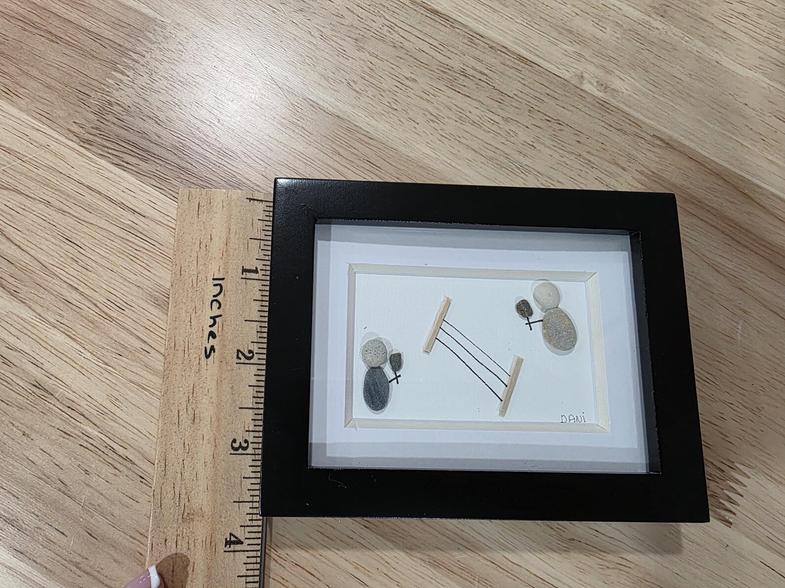 Pickleball Pebble Art: Framed With Glass This Mini Art (3.5x4 Inches ...