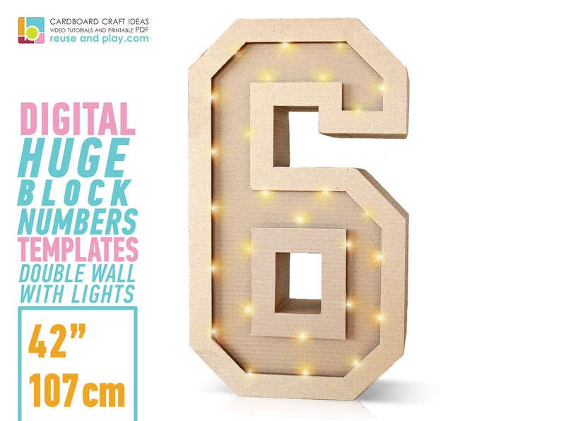 Huge Light up Numbers TEMPLATES 0-9 42in | Etsy