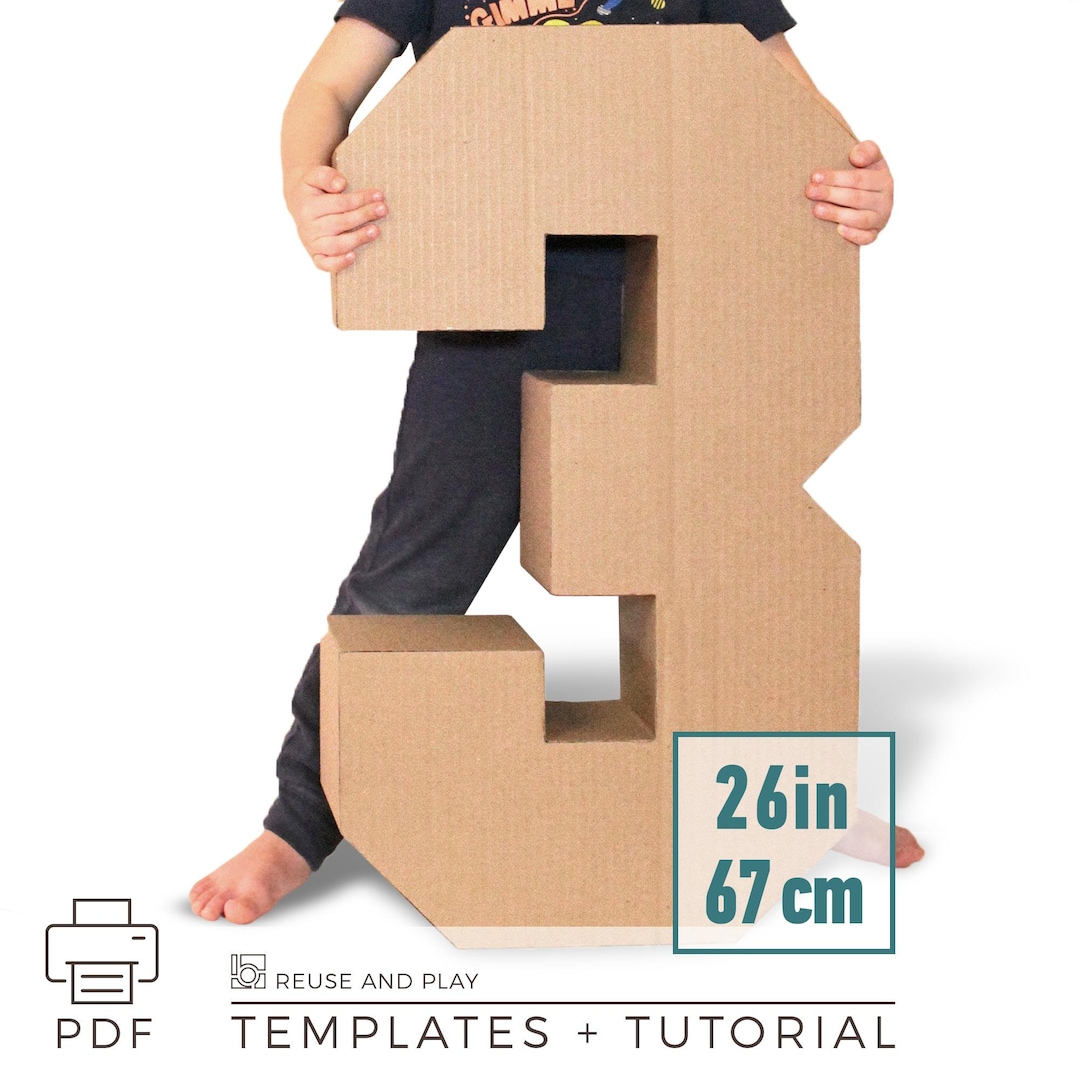Giant Numbers TEMPLATE, 26.5in Cardboard Numbers, Large Party Decor ...