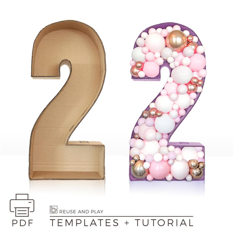 Big Birthday Numbers TEMPLATE | 12in - Etsy