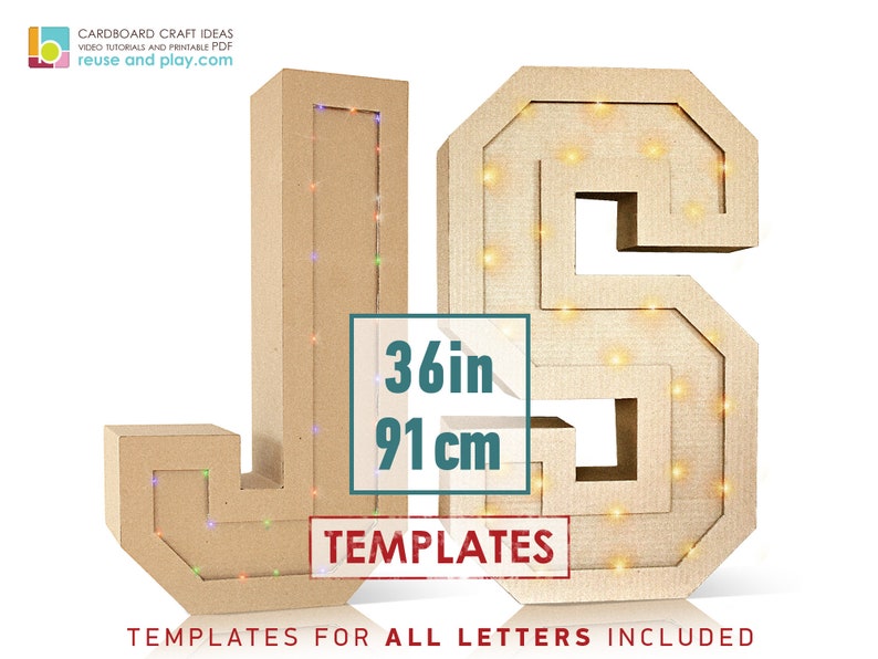 Giant Light up Letters TEMPLATES A-Z 36in - Etsy