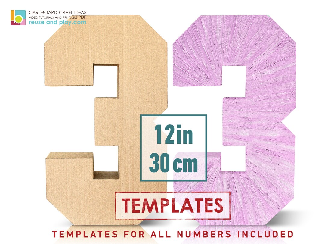 Big BLOCK Numbers TEMPLATES | 12in - Etsy