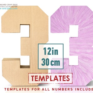 Big BLOCK Numbers TEMPLATES 12in - Etsy