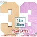 Big BLOCK Numbers TEMPLATES 12in - Etsy