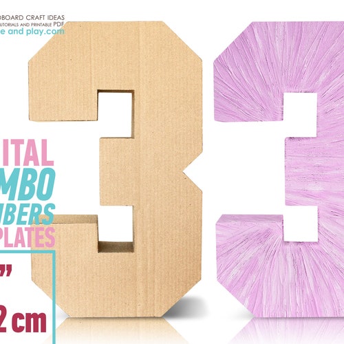 Huge BLOCK Numbers TEMPLATES 42in - Etsy