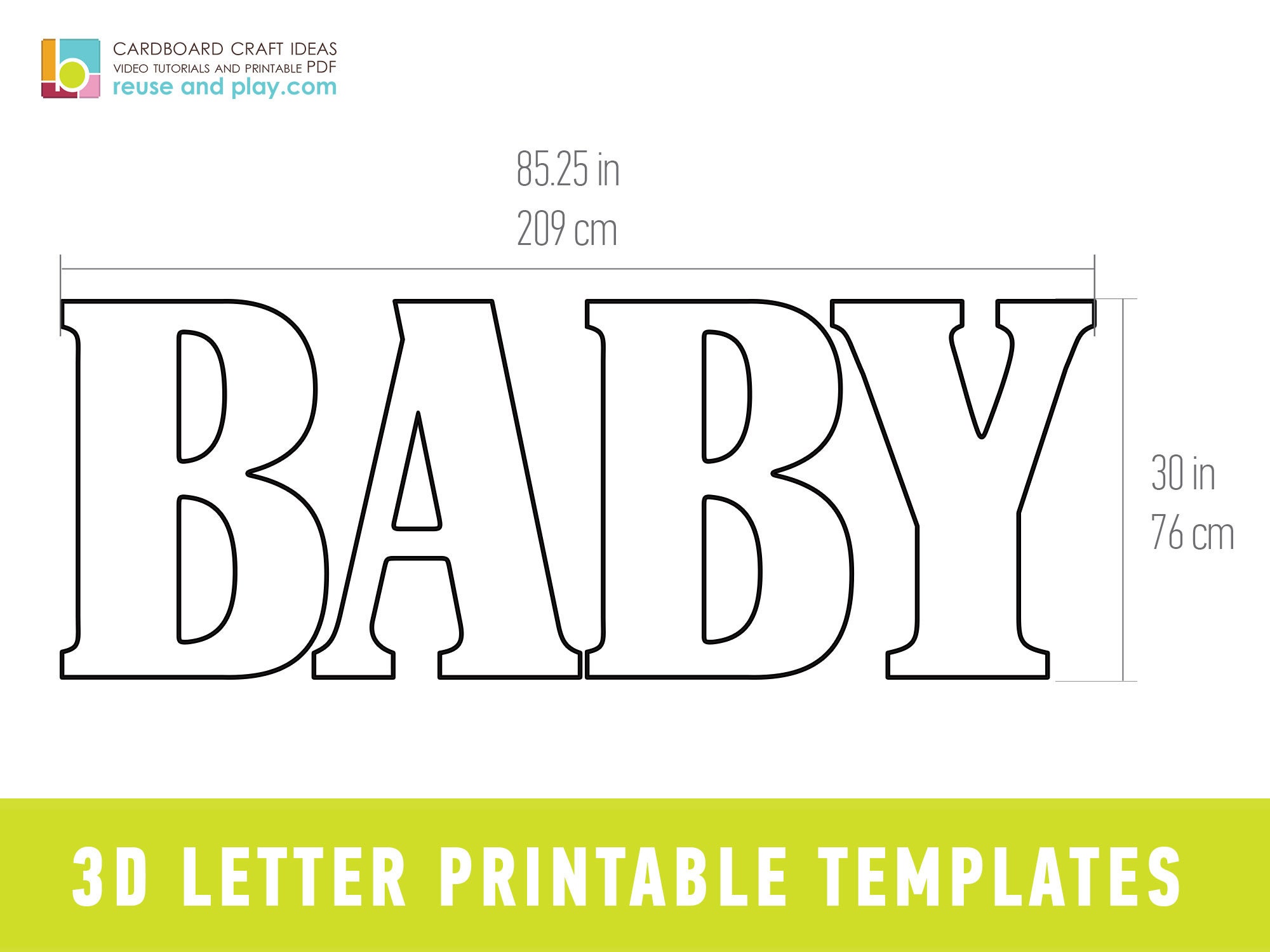 BABY Classic Letters Templates | 30 In - Etsy