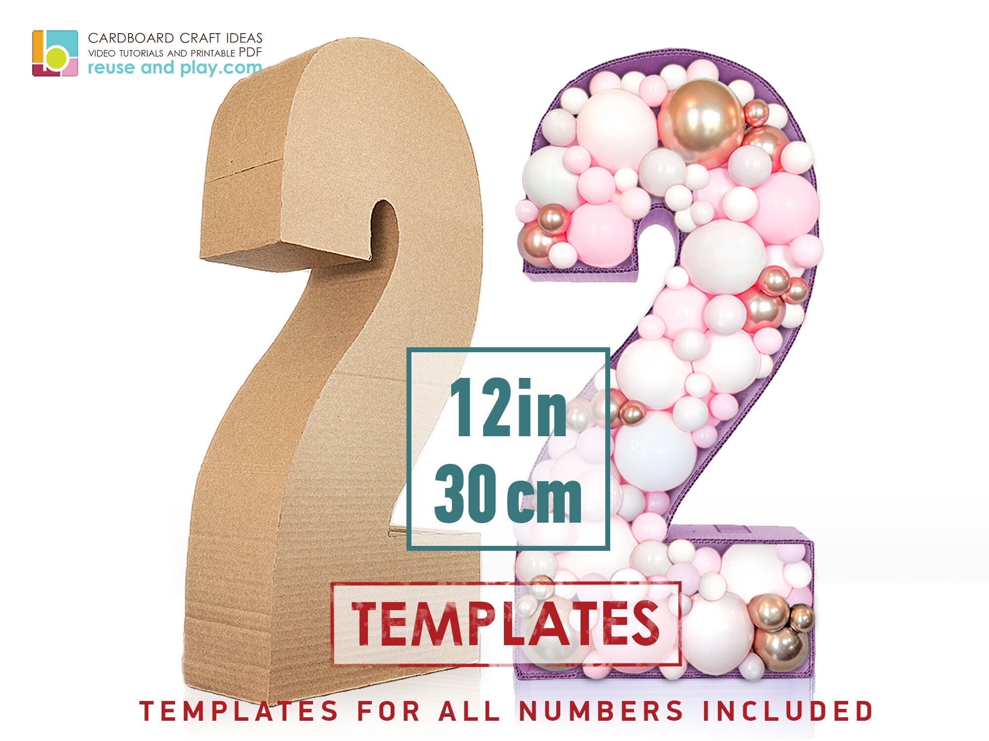 Big Birthday Numbers TEMPLATE 12in - Etsy Canada