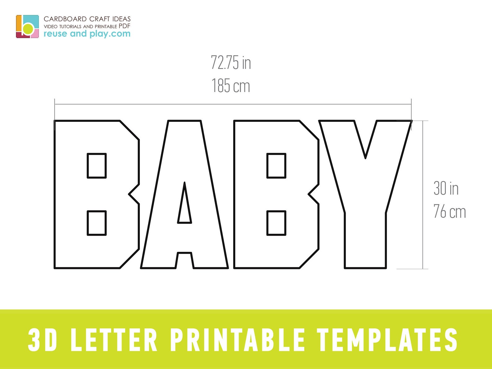 BABY Block Letters Templates | 30 In - Etsy