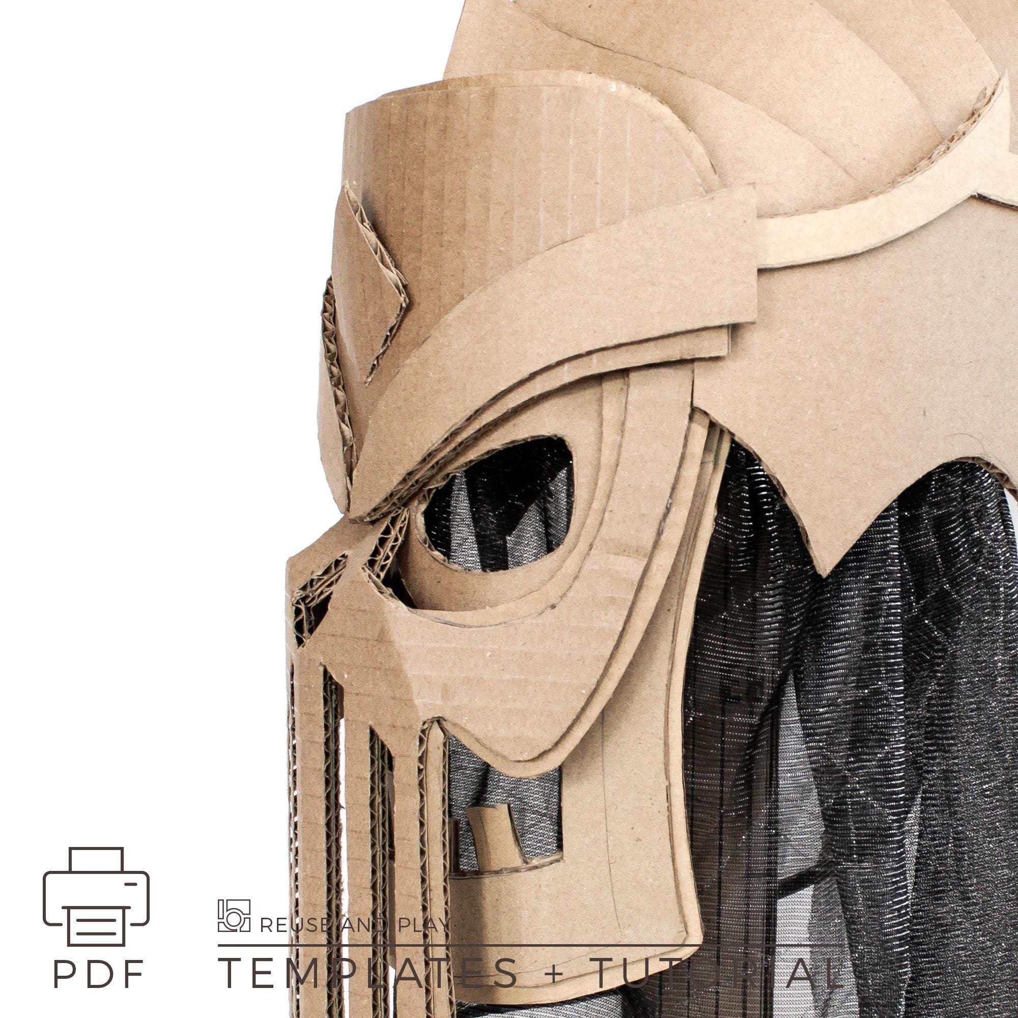 Skull Helmet TEMPLATE, Cardboard DIY Pattern, Printable PDF, Undead ...