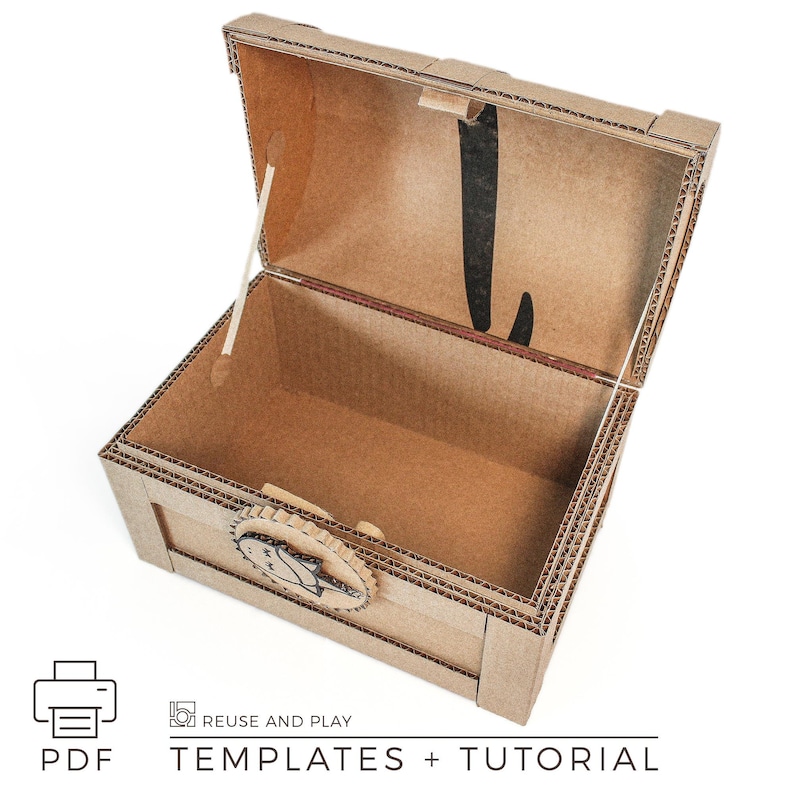 Cardboard Treasure Chest Template, DIY Toy Box, Pirate Chest Tutorial ...