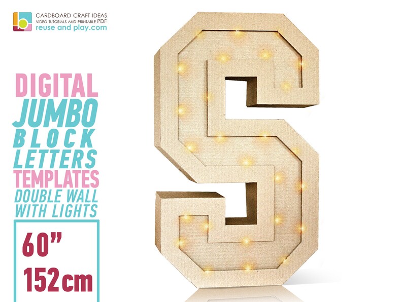 Jumbo Light up Letters TEMPLATES A-Z 60in | Etsy