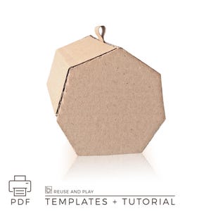 Heptagon Gift Box Template, Geometric Cardboard Packaging Pattern (PDF ...