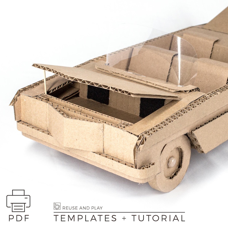 Cardboard Car Template, Classic Lowrider Model, DIY Paper Car (PDF ...