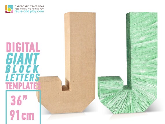 Giant BLOCK Letters TEMPLATES A-Z 36in | Etsy