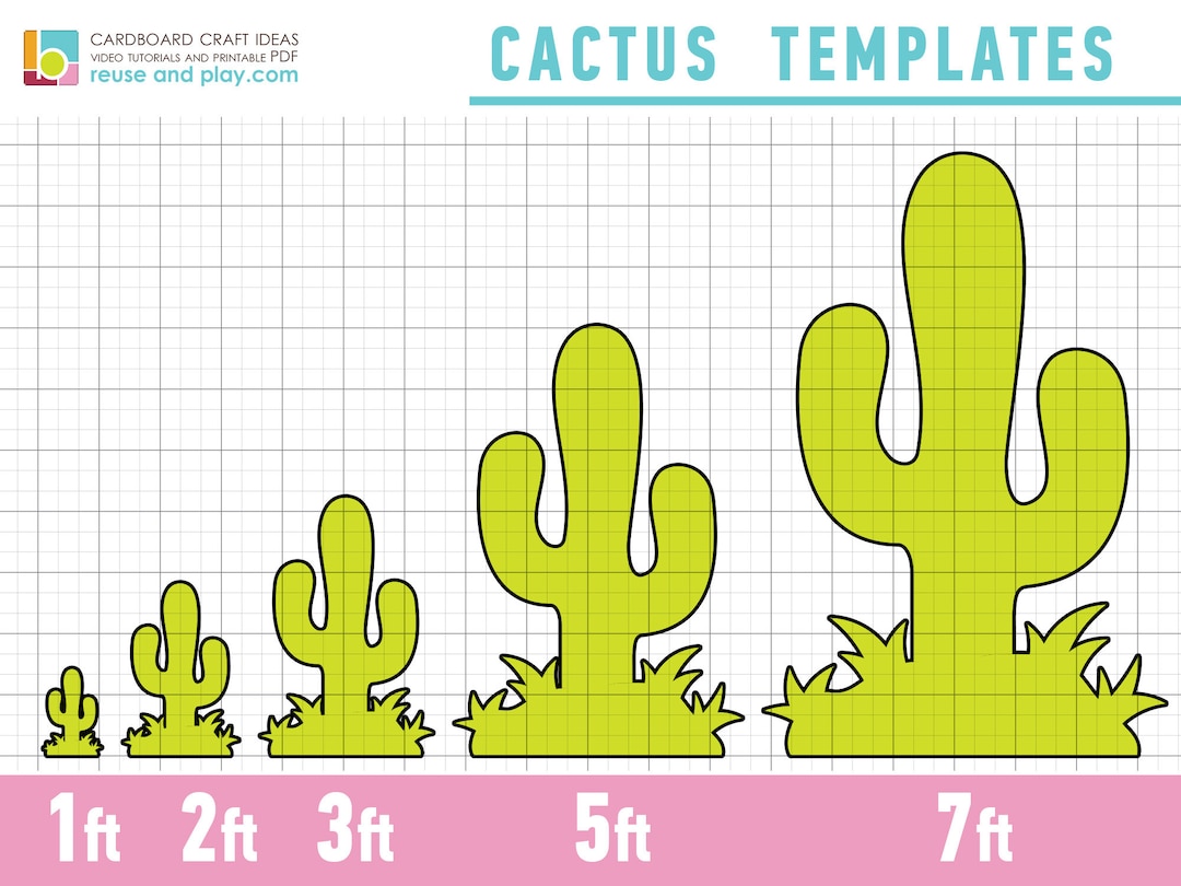 Cactus TEMPLATE | 1-5 Ft - Etsy