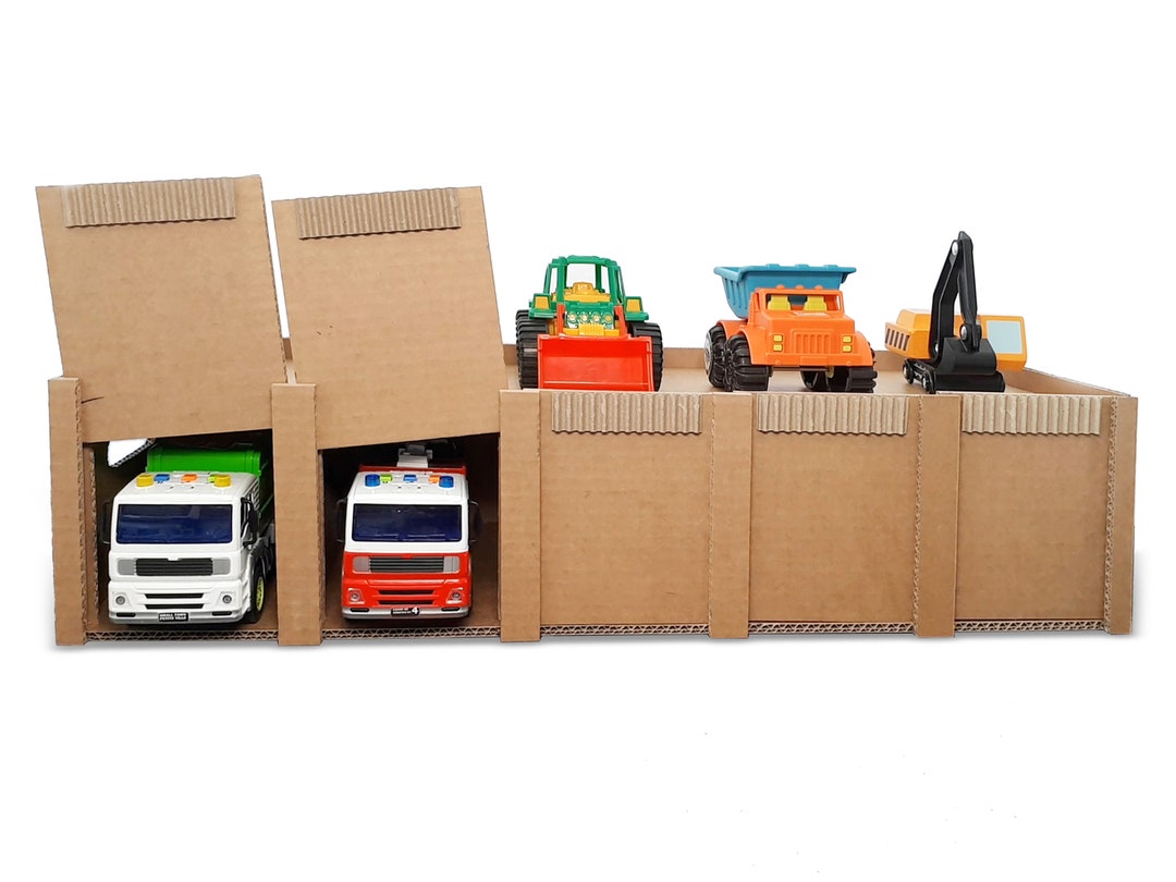 Cardboard Toy Car Garage DIY Craft - Etsy