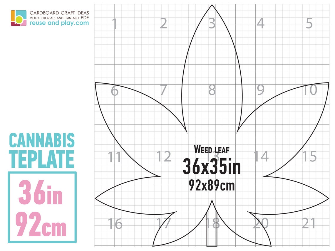 Weed Leaf TEMPLATE PDF | Etsy