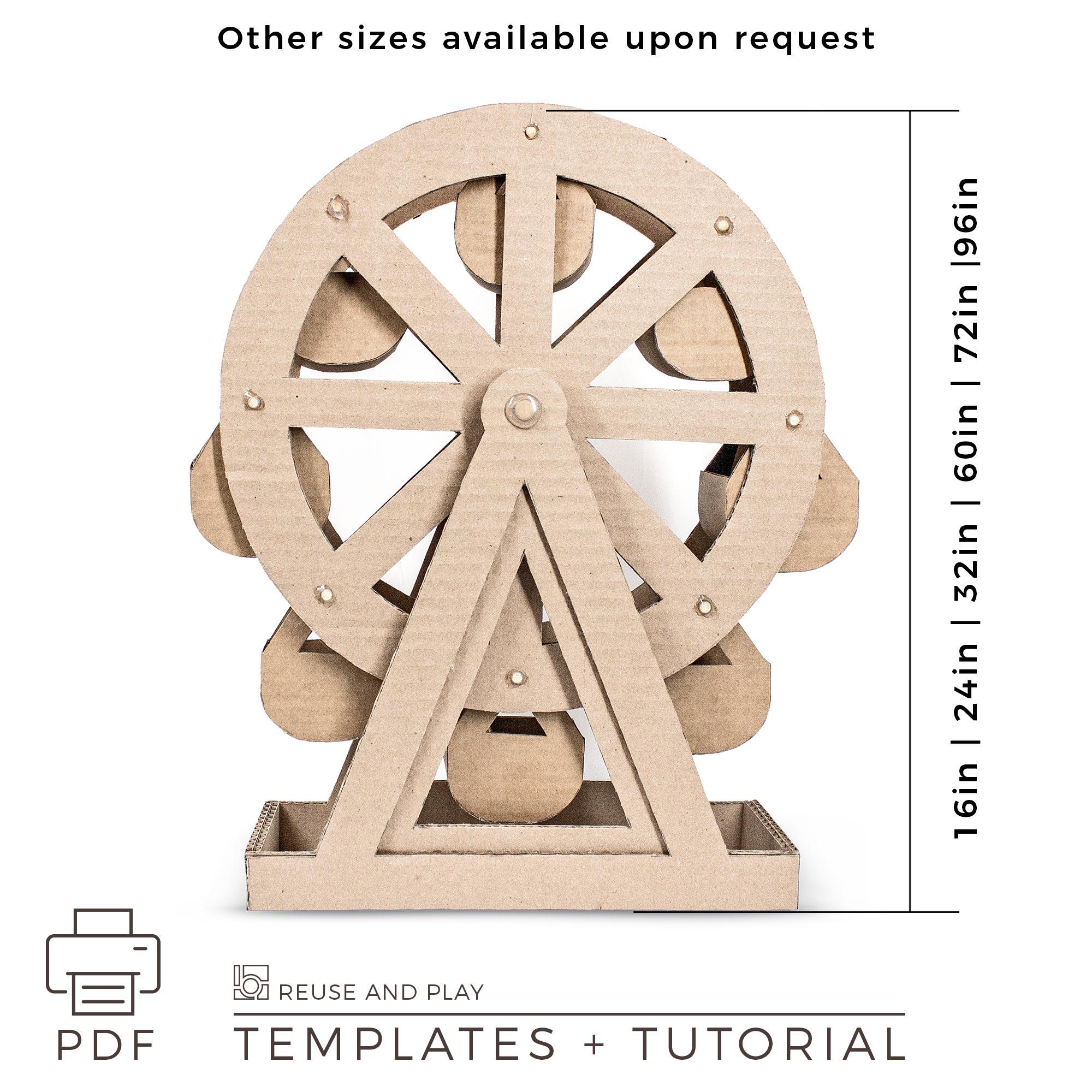 Ferris Wheel TEMPLATE, 16in Cardboard DIY Pattern, Printable PDF ...