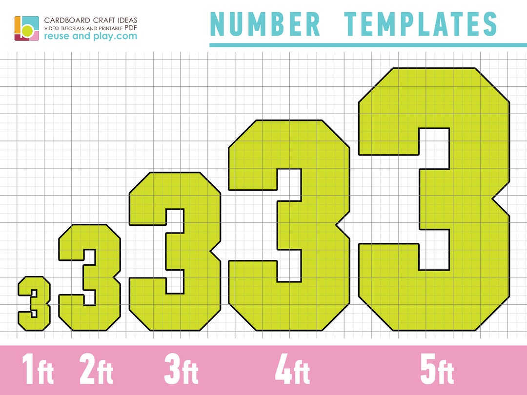 Block Number THREE Templates 1-5 Ft - Etsy