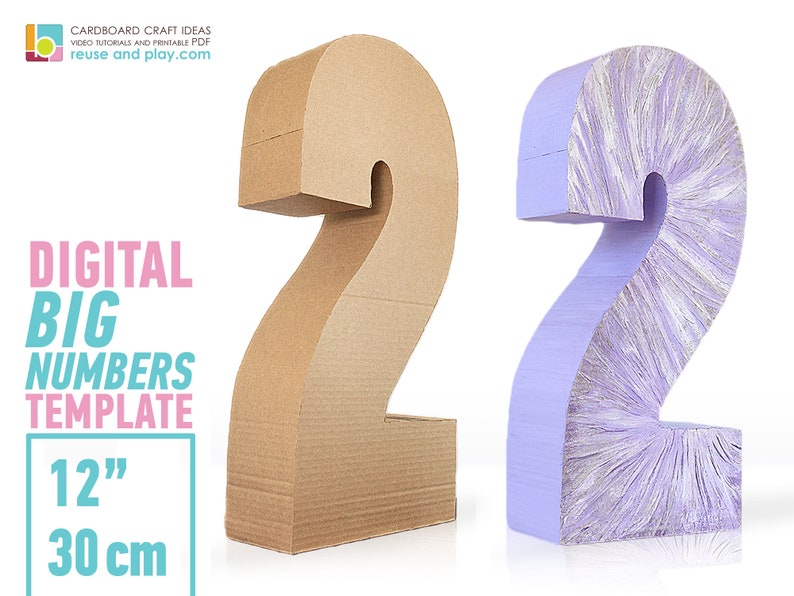 Big Birthday Numbers TEMPLATE 12in | Etsy