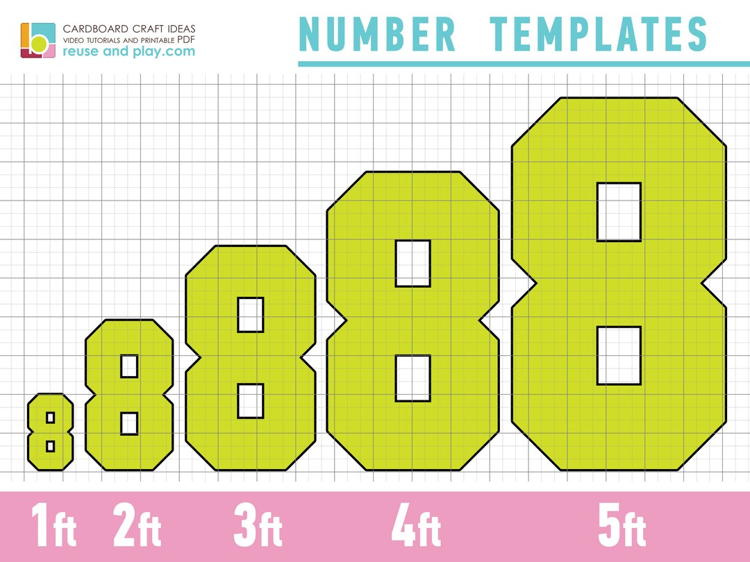 Number EIGHT Templates 1-5 Ft - Etsy