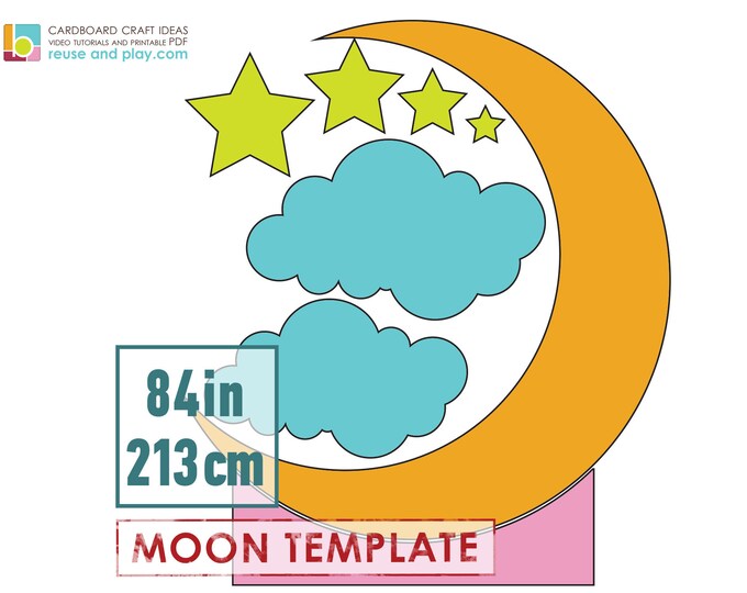 Printable Moon Template-large Crescent Moon Cutout-9 Inch Crescent Moon ...