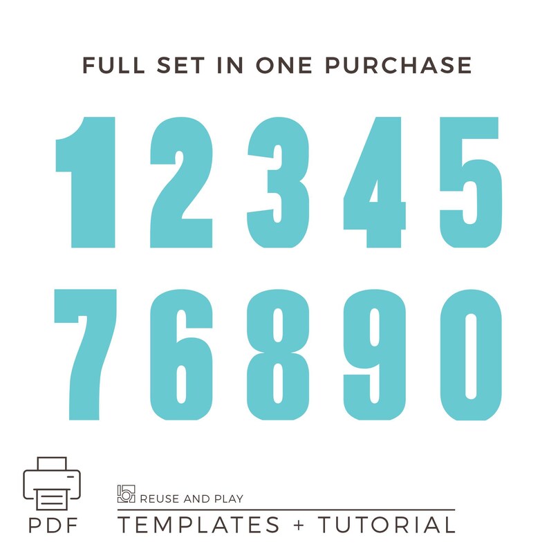 Huge Birthday Numbers TEMPLATES, 0-9 | 42in - Etsy