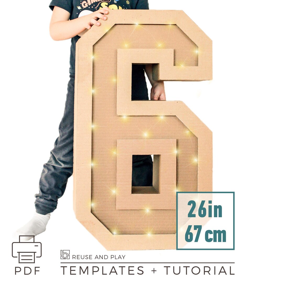 Giant Light up Numbers TEMPLATES, 0-9 | 26.5in - Etsy