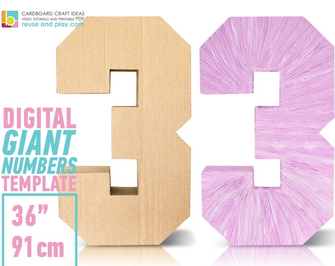 Giant BLOCK Numbers TEMPLATES 36in - Etsy