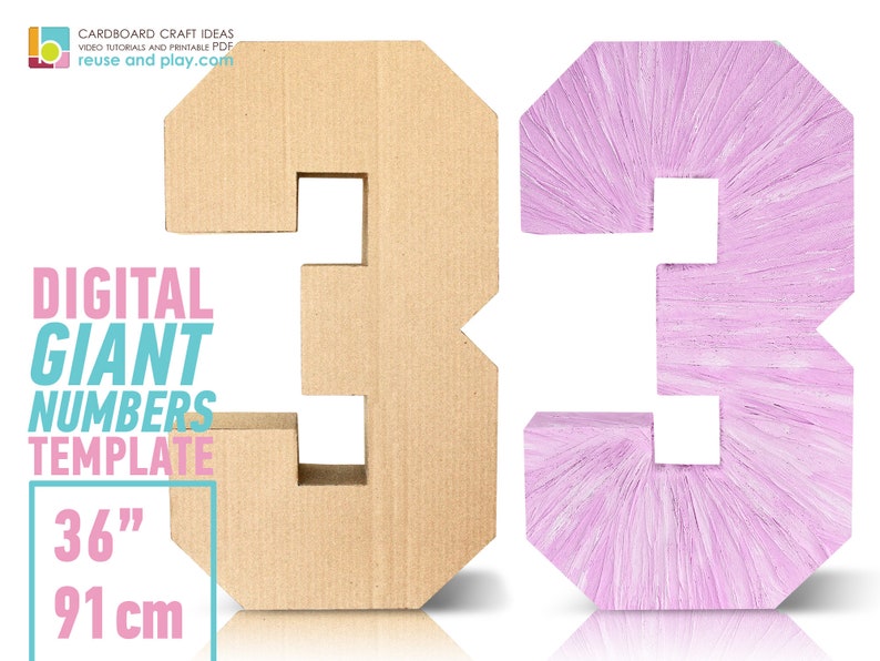 Giant BLOCK Numbers TEMPLATES 36in | Etsy