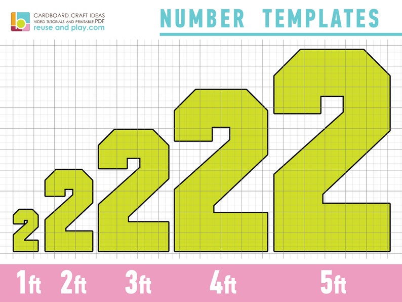 Block Number TWO Templates 1-5 Ft - Etsy